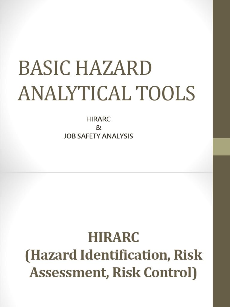 Basic Hazard Analytical Tools: Hirarc & Job Safety Analysis | PDF