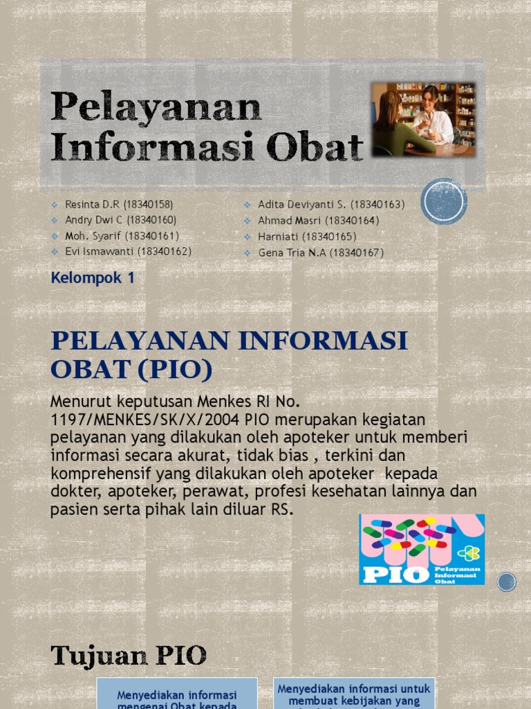 Pelayanan Informasi Obat (Kelompok 1) | PDF