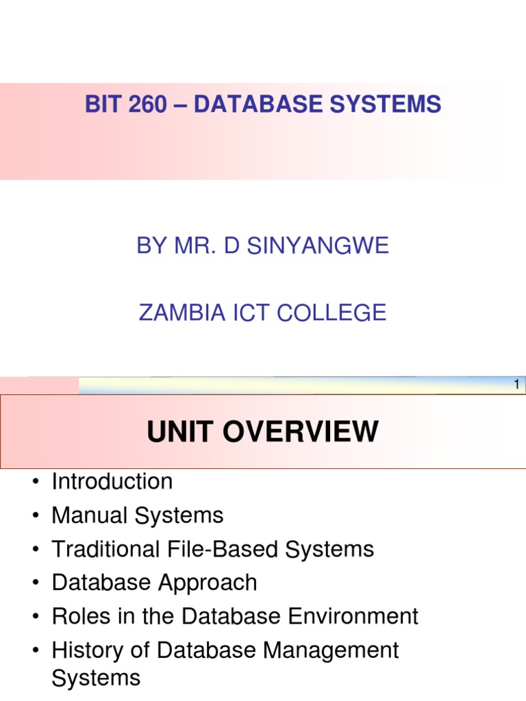 1 Introduction To Databases | PDF | Databases | Computer Data Storage