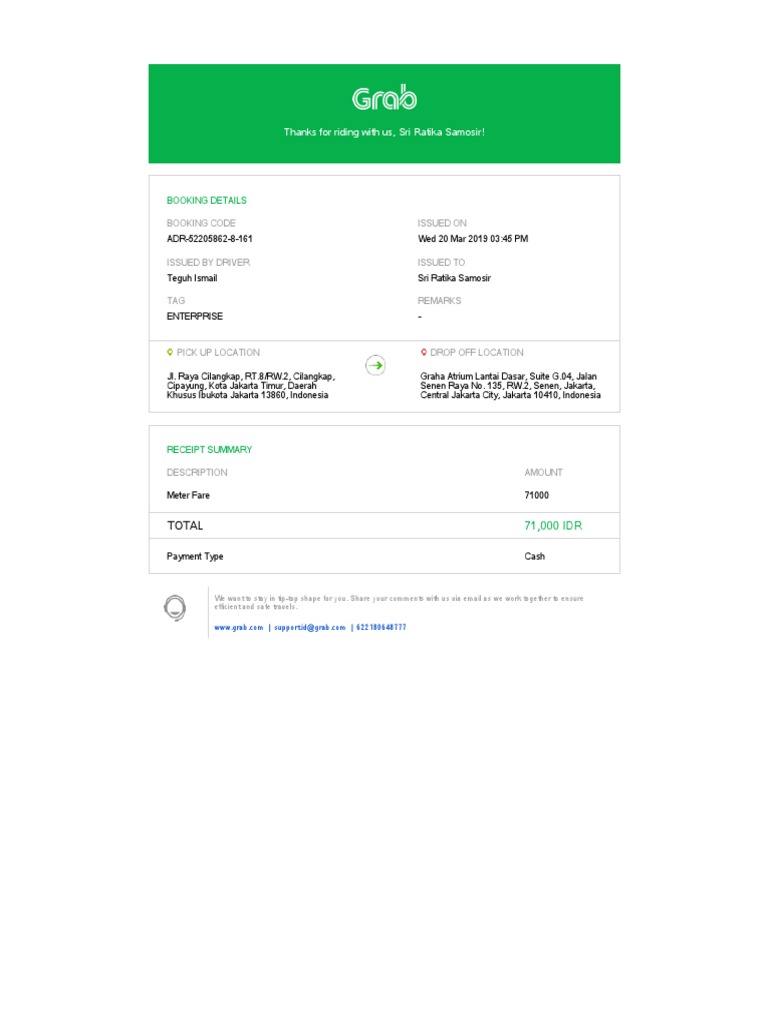 Grab Receipt ADR-52205862-8-161, 71000 | PDF