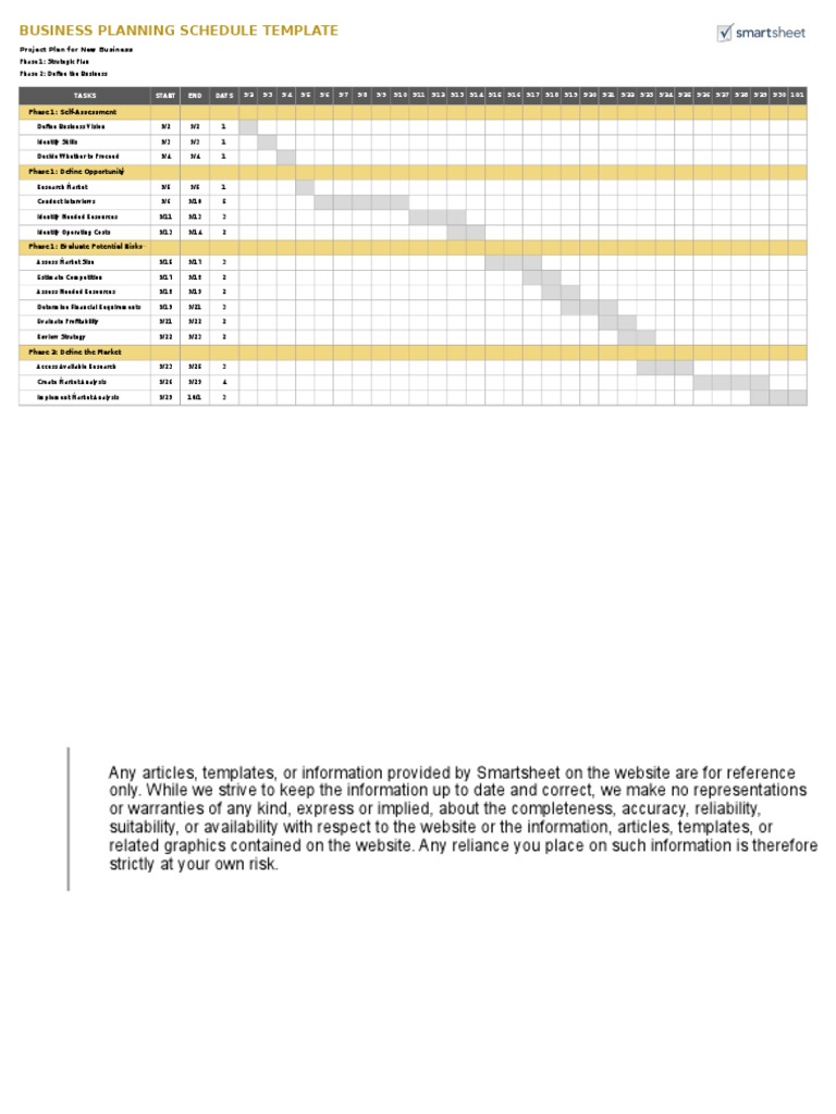 Business Planning Schedule Template | PDF | Business