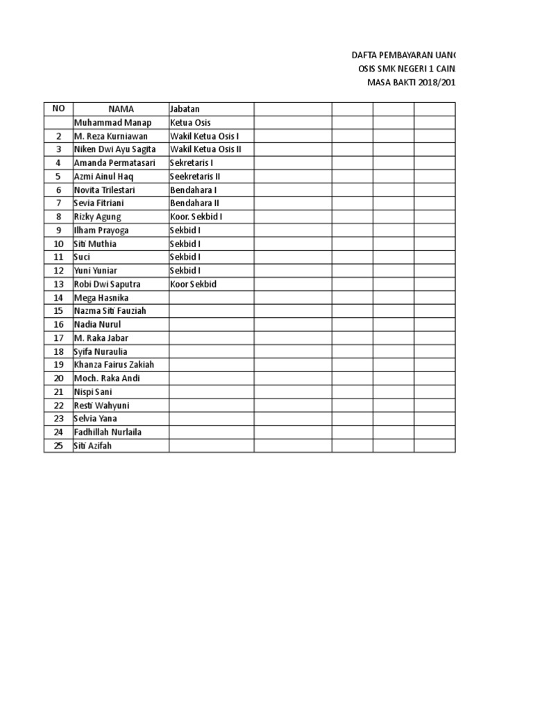 Format Kas Osis | PDF