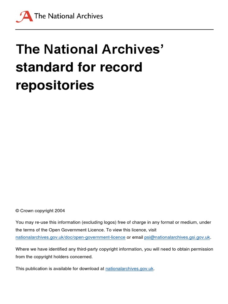 Standards For Record Repositories 2005 | PDF | The National Archives ...
