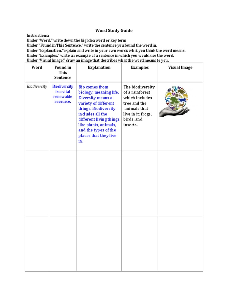 Word Study Guide | PDF