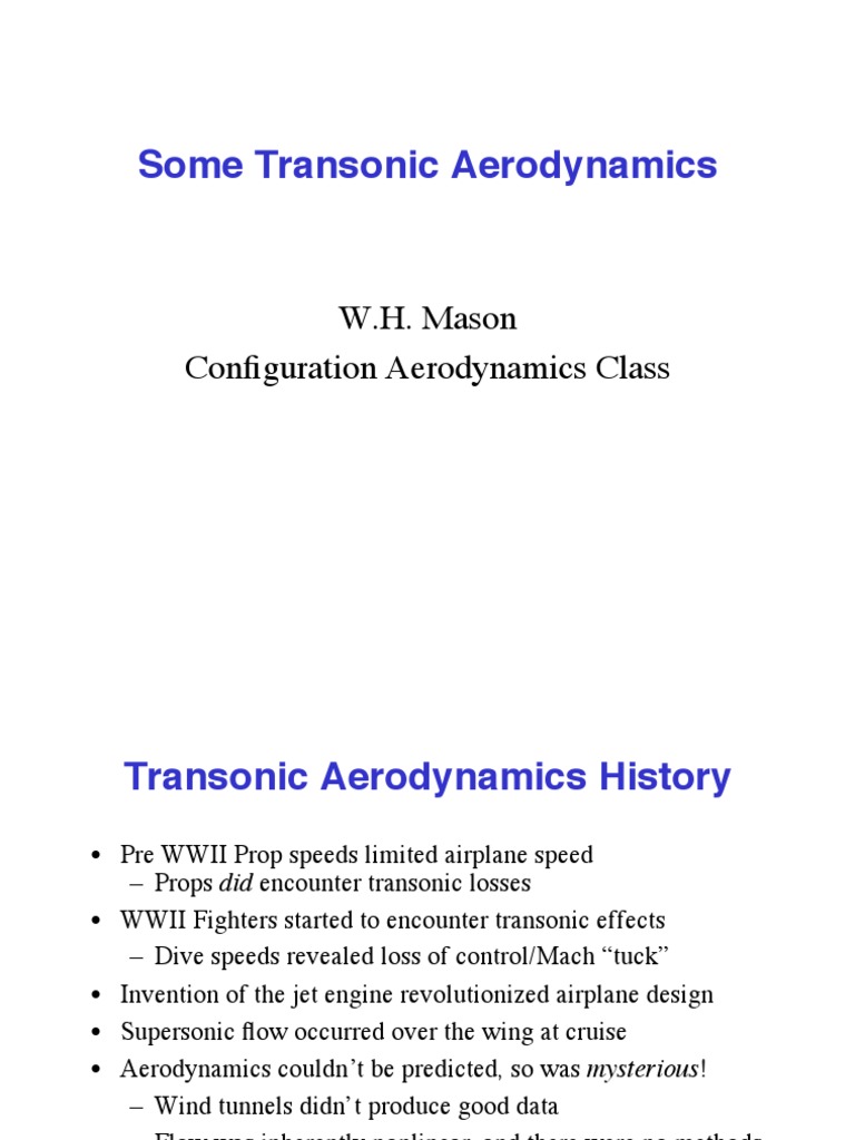 Transonic Aerodynamics Overview | PDF | Airfoil | Computational Fluid ...