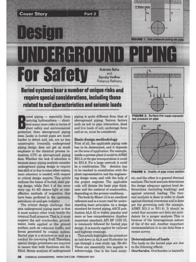 Design of UG Piping For Safety PDF | PDF