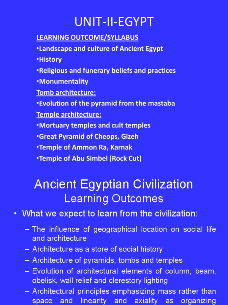 Unit-Ii-Egypt: Learning Outcome/Syllabus | PDF | Egyptian Pyramids ...
