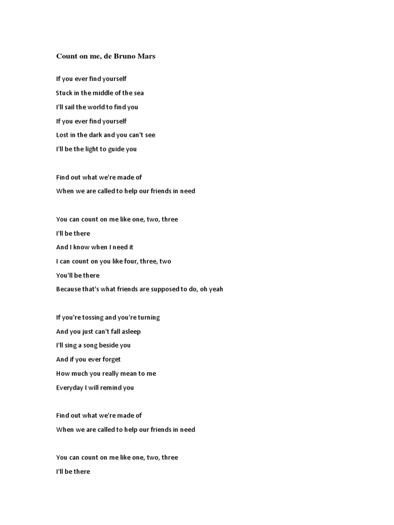 Count On Me, de Bruno Mars | PDF | Leisure