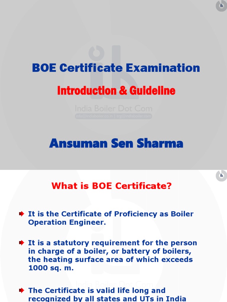 BOE Introduction | PDF | Boiler | Pressure