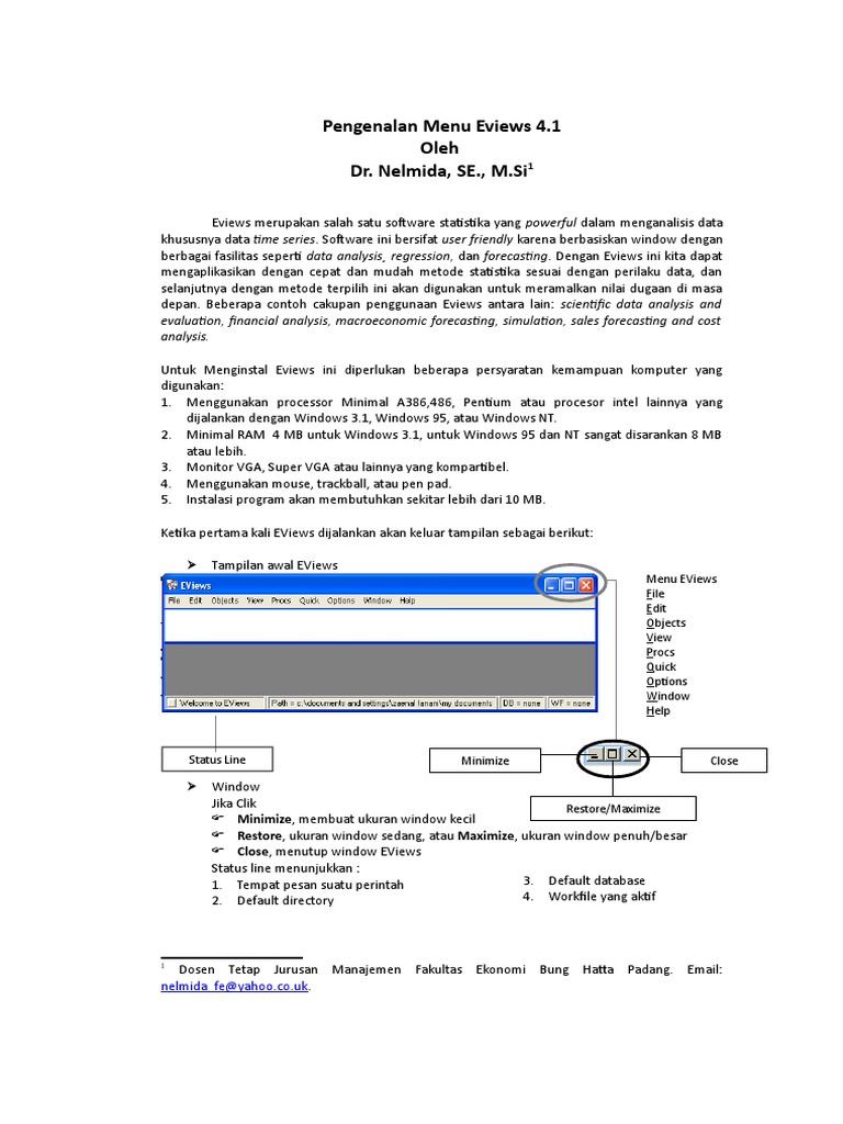 Panduan Penggunaan Eviews 4.1 | PDF