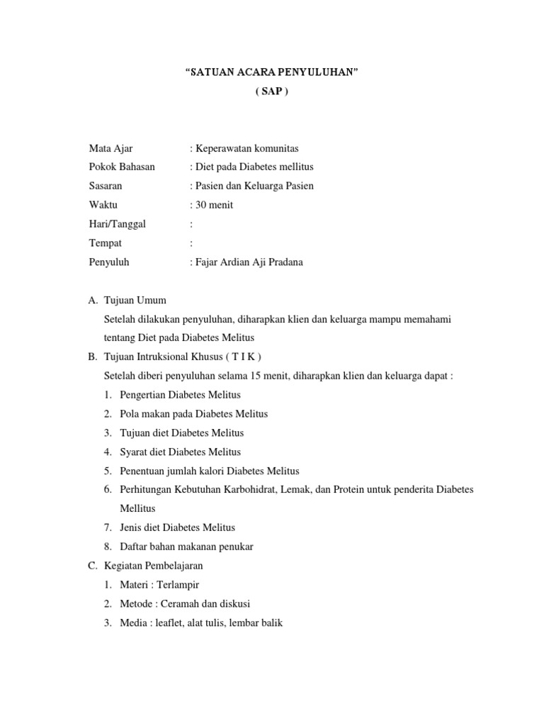 Sap Diet DM | PDF
