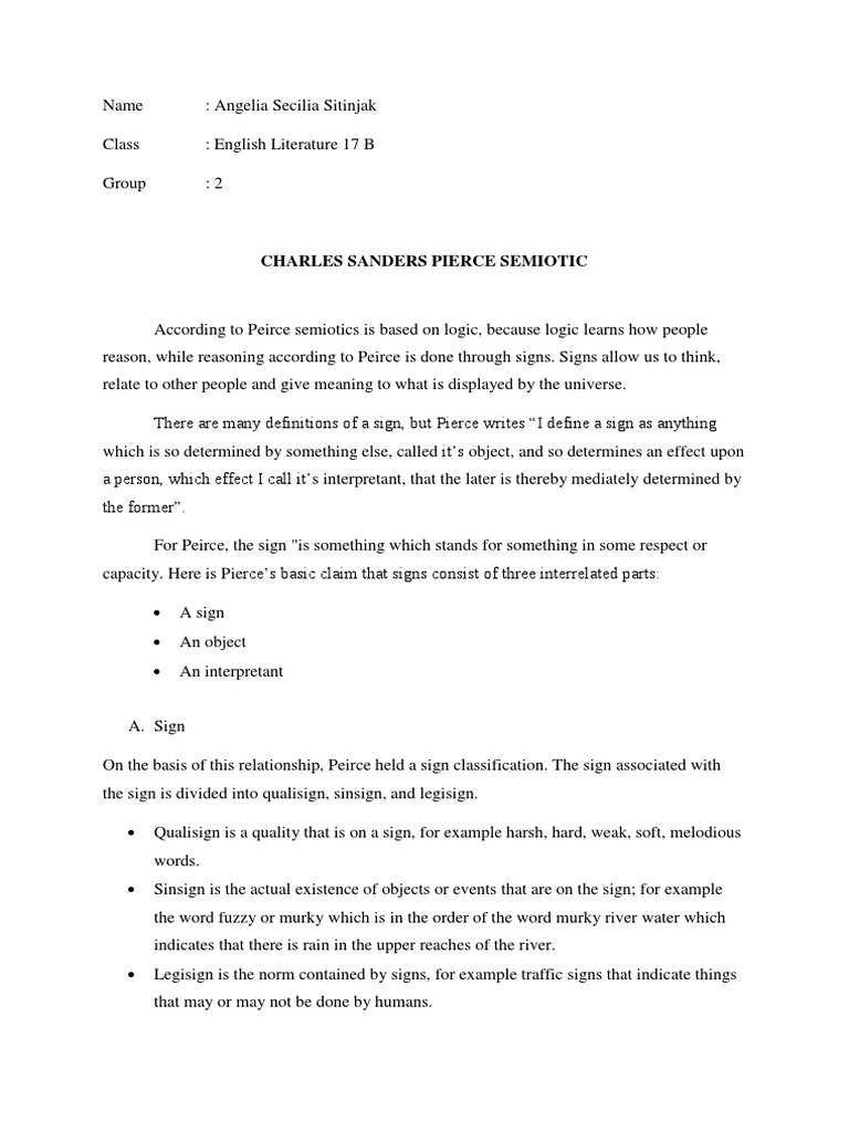 Charles Sanders Pierce Semiotic | PDF | Human Communication | Truth