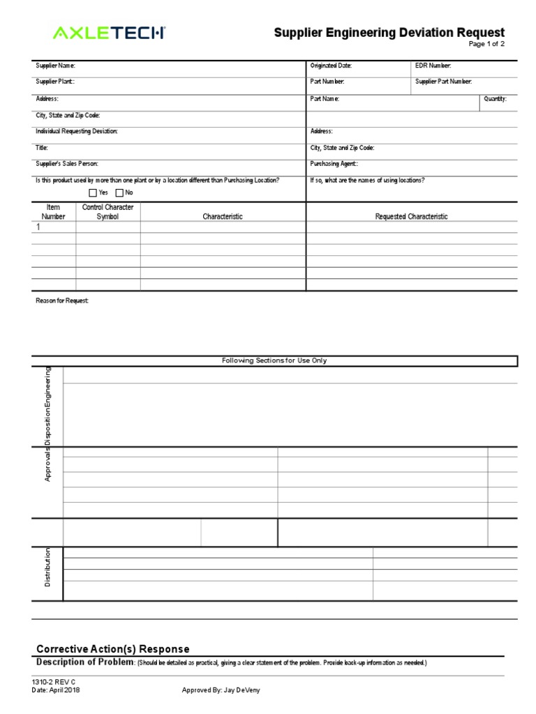Deviation Request Form | PDF | Computing | Business