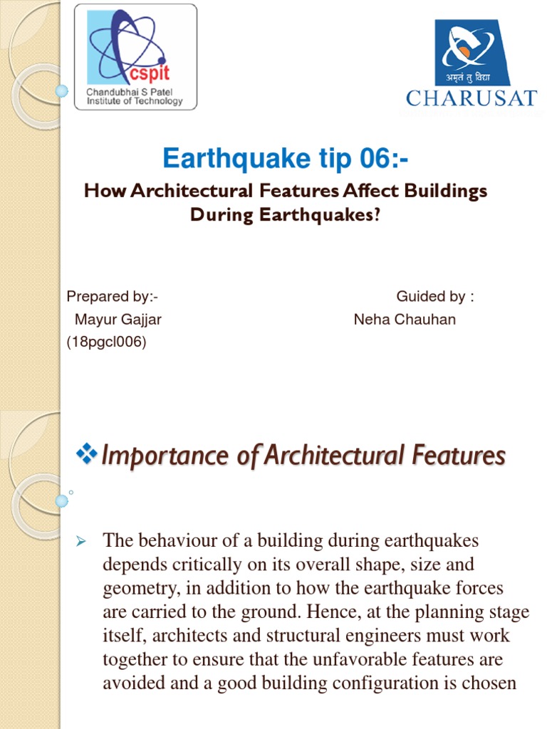 Earthquake Tip 06:-: How Architectural Features Affect Buildings During ...
