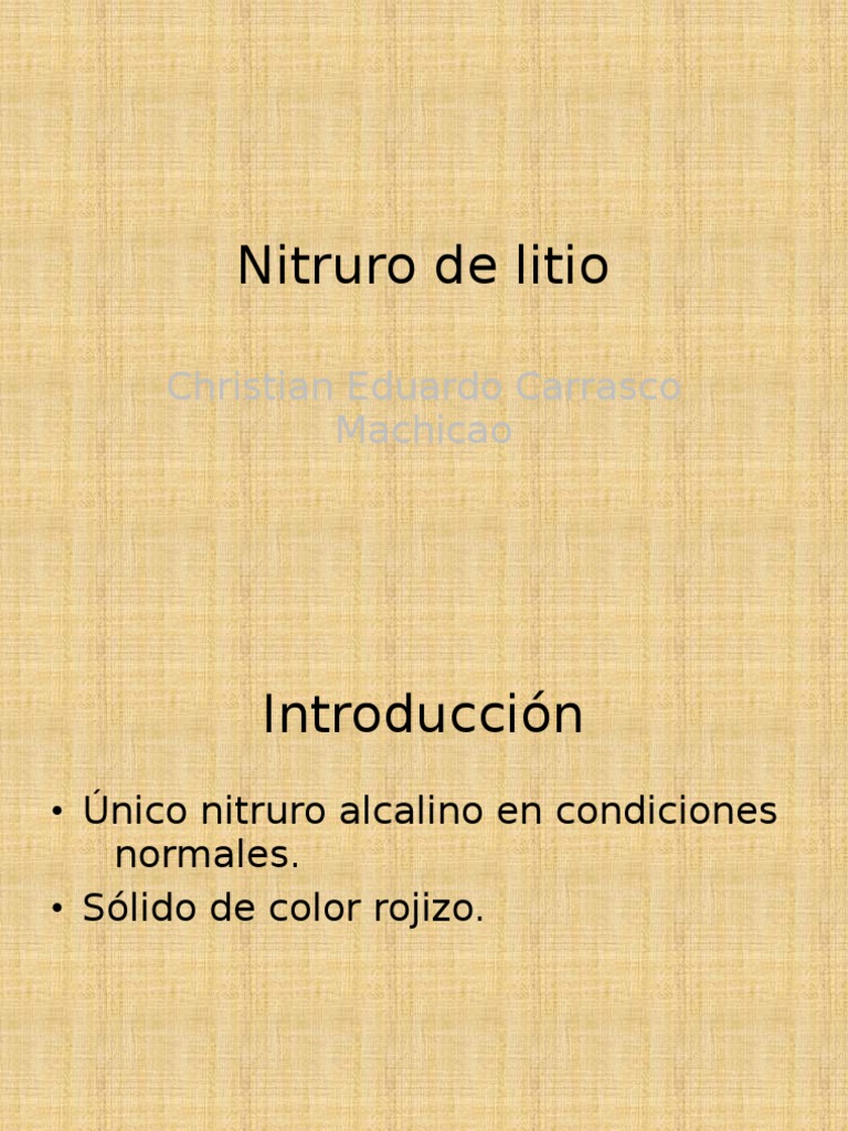 Propiedades del nitruro de litio (Li3N) | PDF | Hogar, jardinería y ...