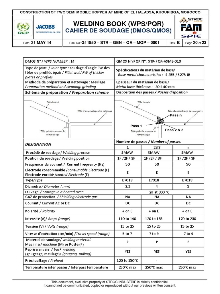 Cahier de Soudage G 11950 - Ver B - WPS 14 | PDF | Electromagnetism | Welding