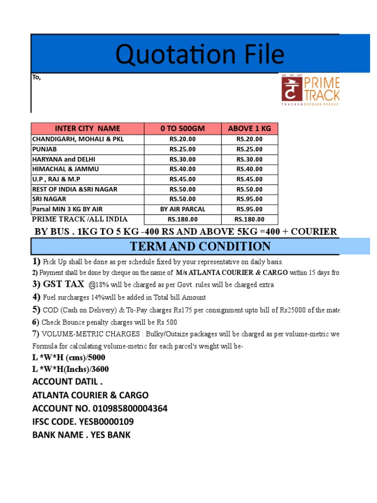 Quotation File: Term and Condition | PDF