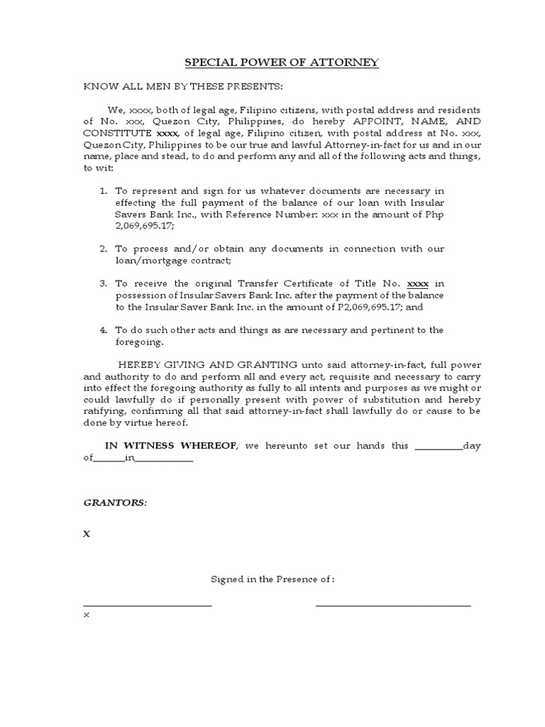 Sample SPA Without Acknowledgment | PDF