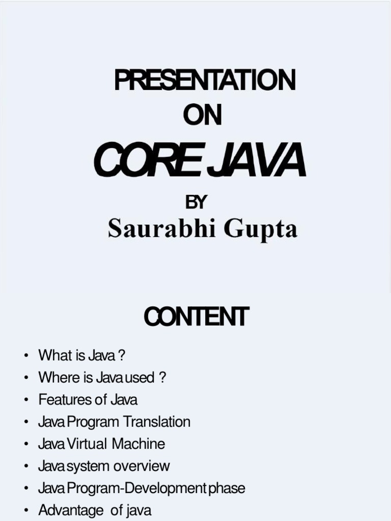Core Java | PDF | Java (Programming Language) | Object Oriented Programming