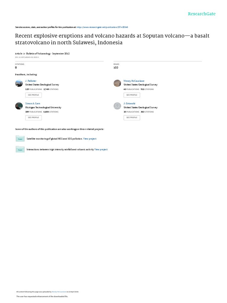 Kushendratno Et Al Soputan Bull Volc | PDF | Types Of Volcanic ...