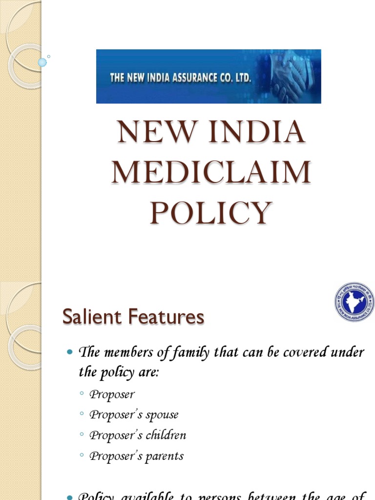 New India Mediclaim Policy | PDF | Insurance | Service Industries