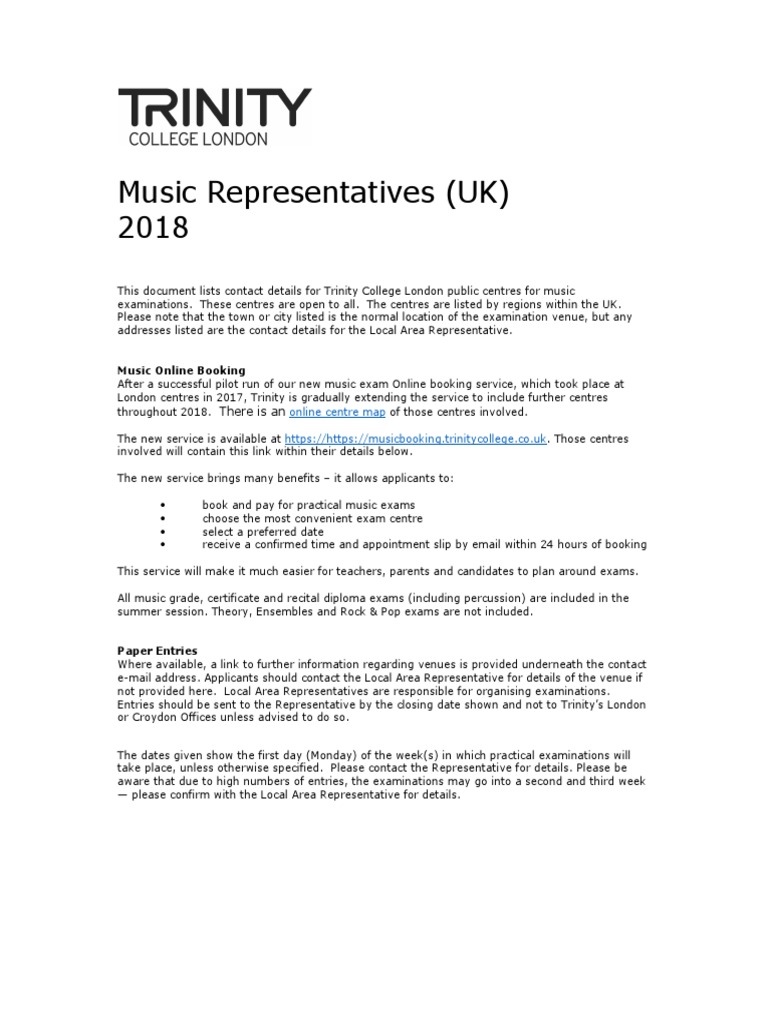 UK Trinity Rep List | PDF | Leisure