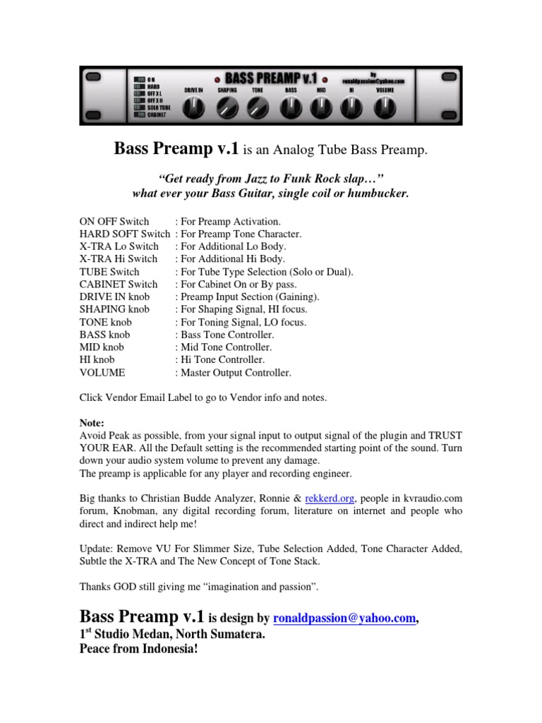 Bass Preamp Guide for Musicians | PDF