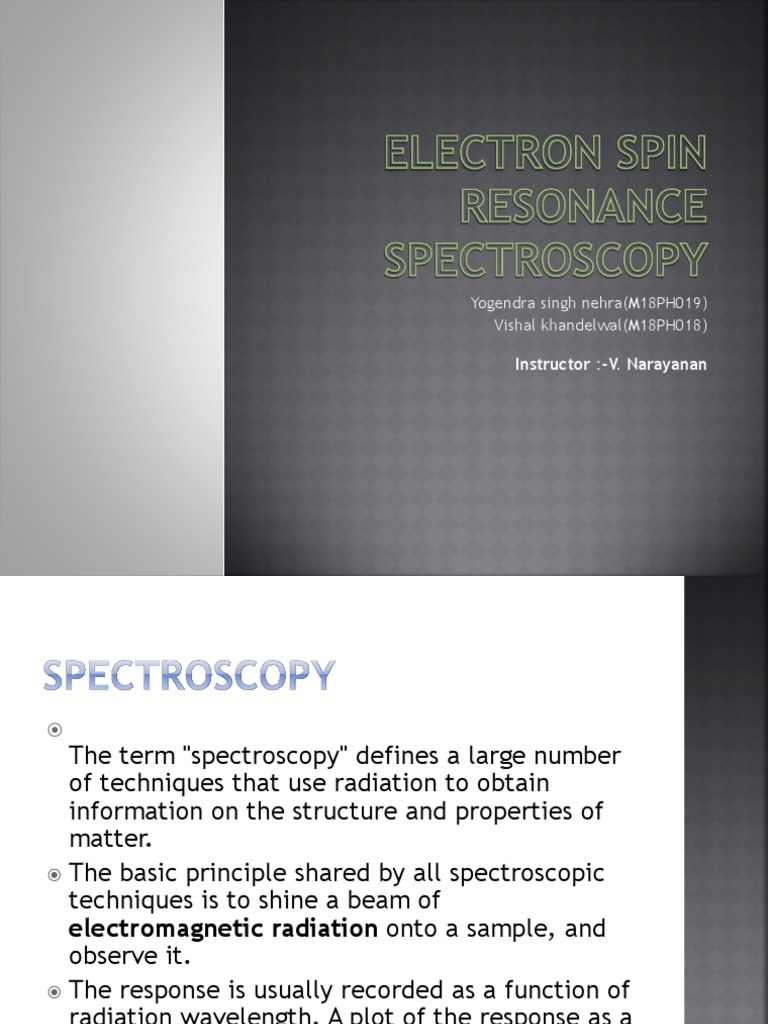 Electron Spin Resonance Spectros | PDF | Electron Paramagnetic ...