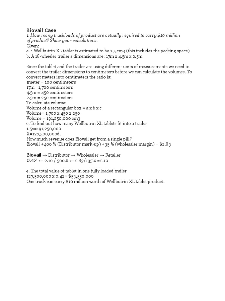 Biovail Case Study Analysis and Solution | PDF | Business Law | Economies