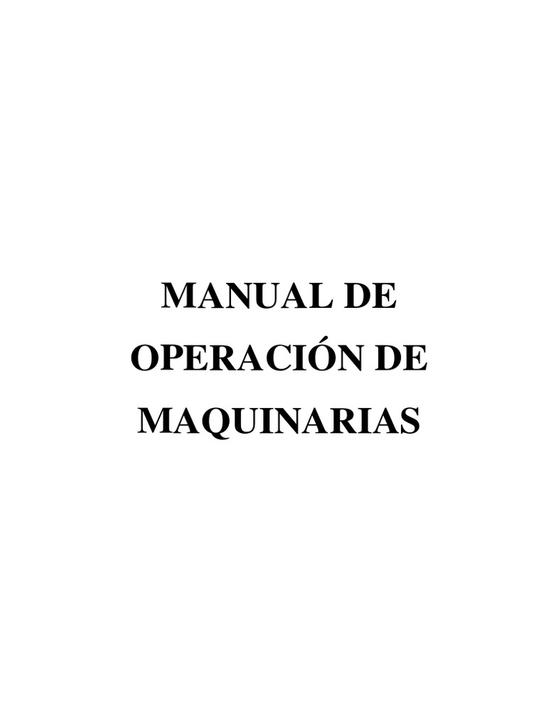 Manual de Operación de Maquinarias | PDF | Informática | Informática y ...