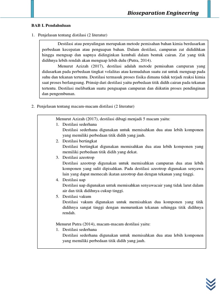 Praktikum Bioseparasi Tiket Masuk Destilasi Fix | PDF
