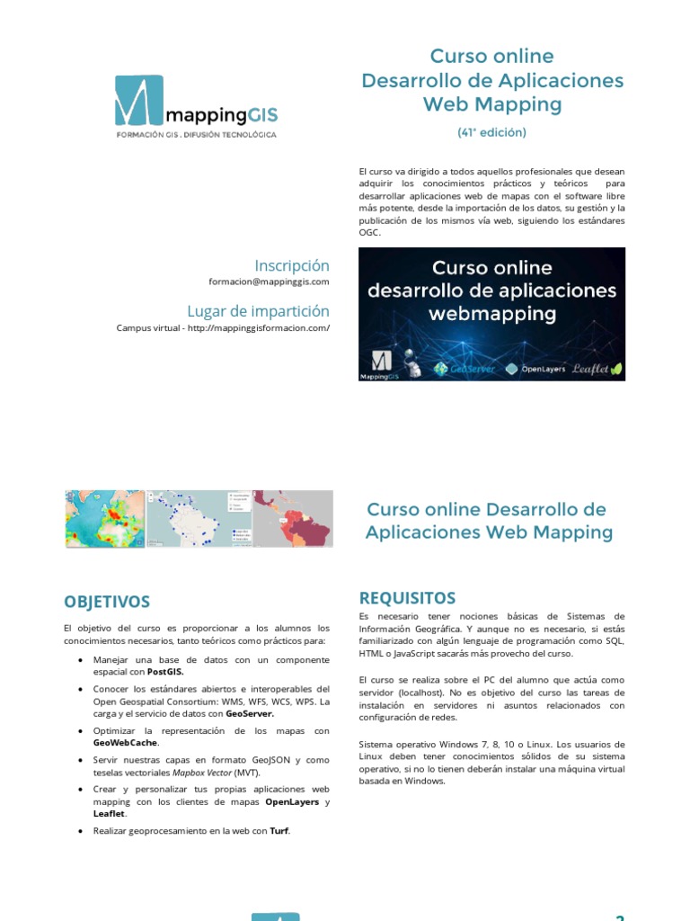 MappingGIS Programa Curso Web Mapping | PDF | Sistema de información ...