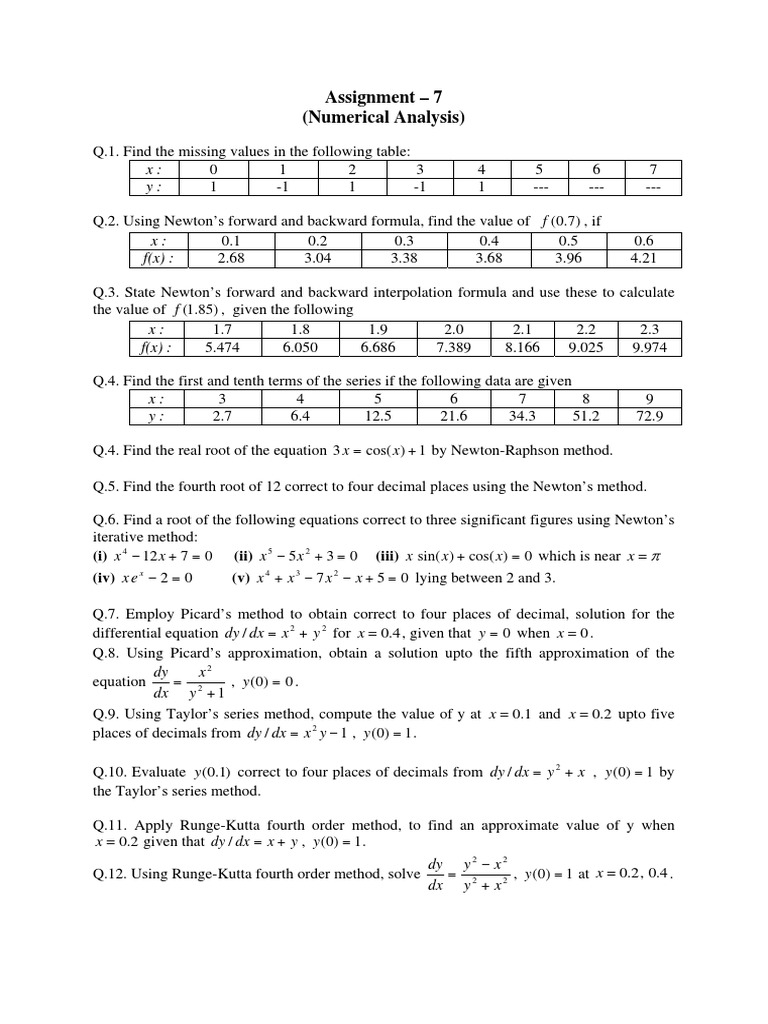 Numerical Analysis Assignment | PDF | Numerical Analysis | Significant Figures