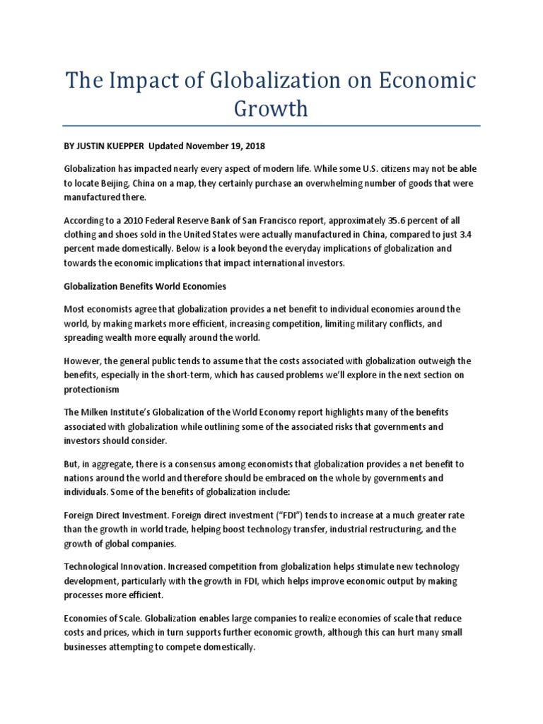 The Impact of Globalization On Economic Growth | PDF | Globalization ...