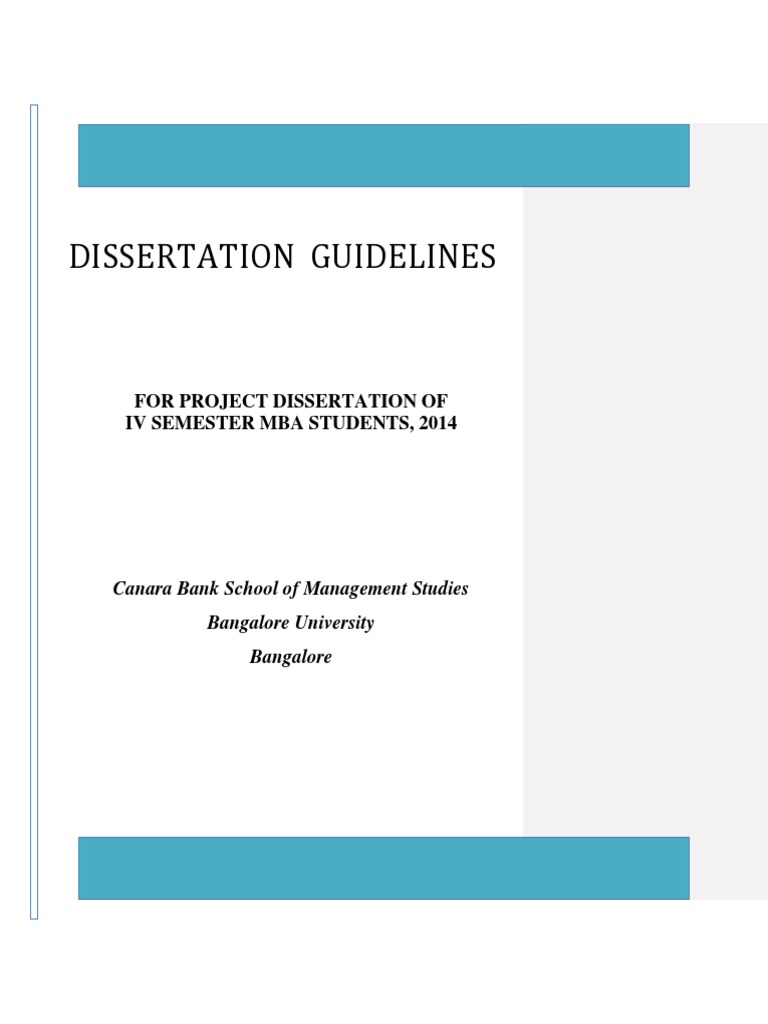 Guidelines for MBA Student Dissertation Research: Requirements, Format ...