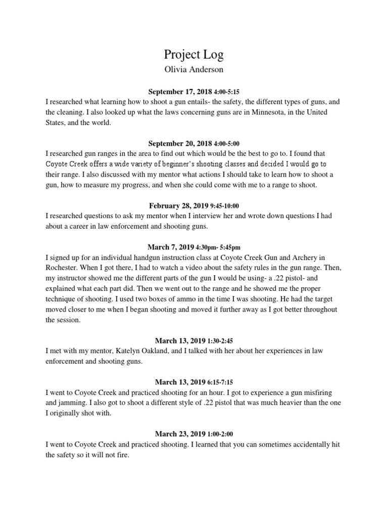 Senior Project Log | PDF | Shotgun | Shooting