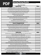 Bar Cleaning Schedule | PDF | Non Alcoholic Drinks | Domestic Implements