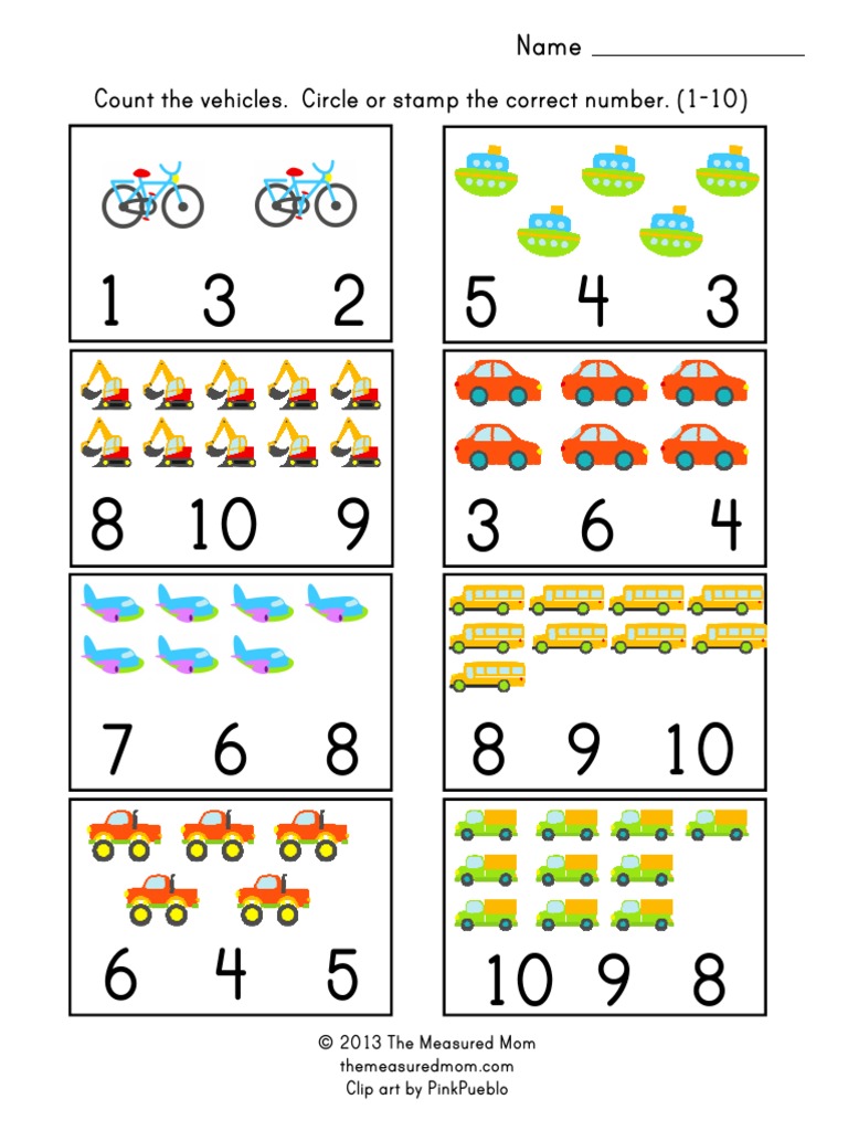 Transportation Math Worksheet Pack PDF | PDF