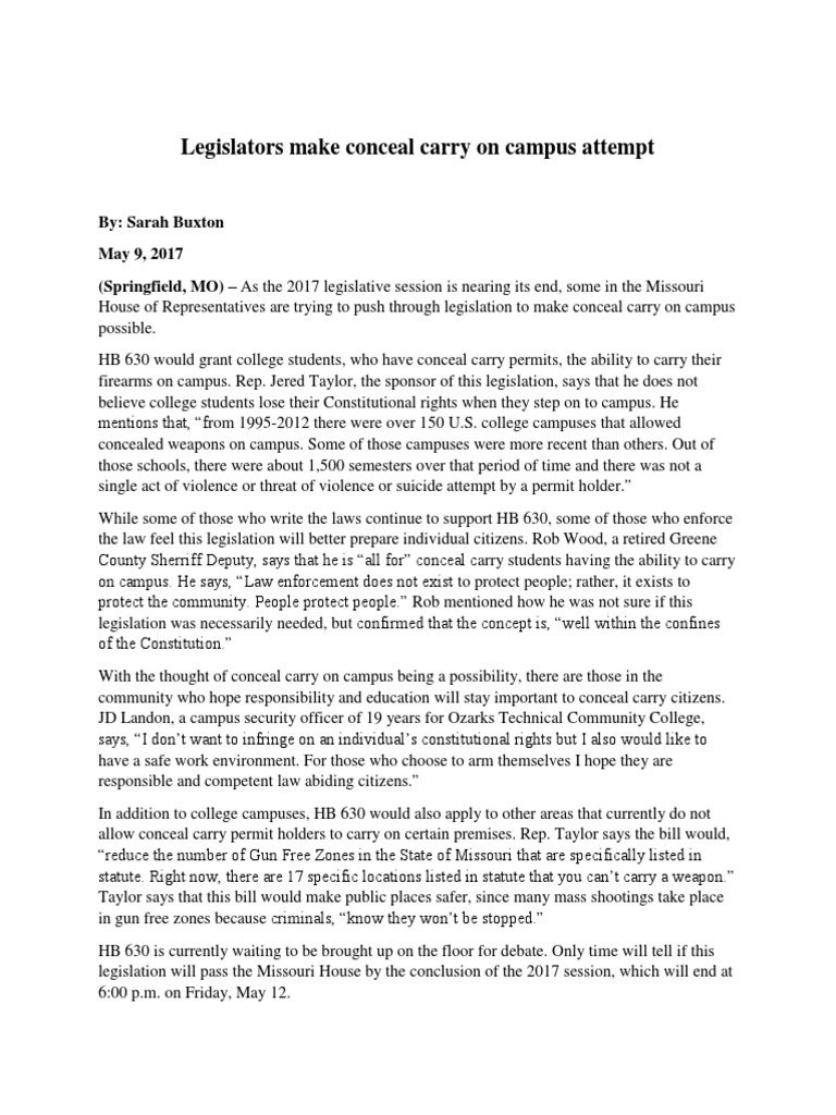 Sarah Buxton - Conceal Carry Article | PDF | Concealed Carry In The ...