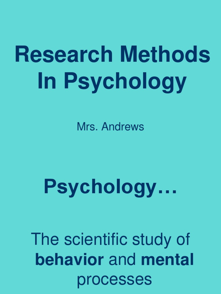 Psychology Research Methods Overview | PDF | Experiment | Sampling ...