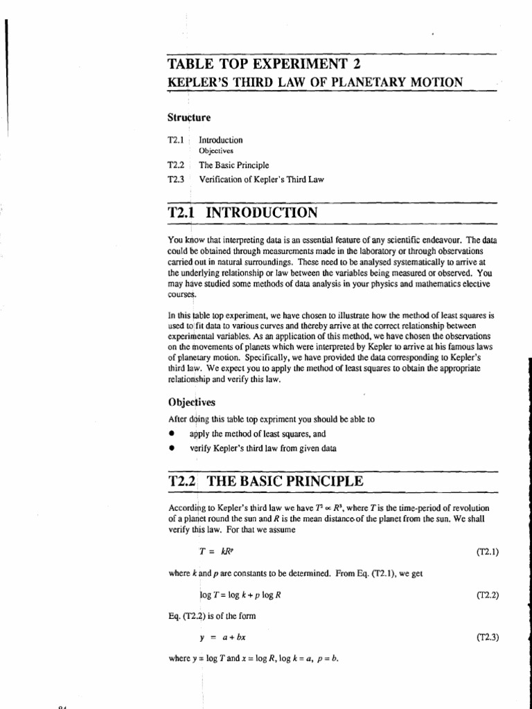Table Top Experiment 2 | PDF | Experiment | Least Squares