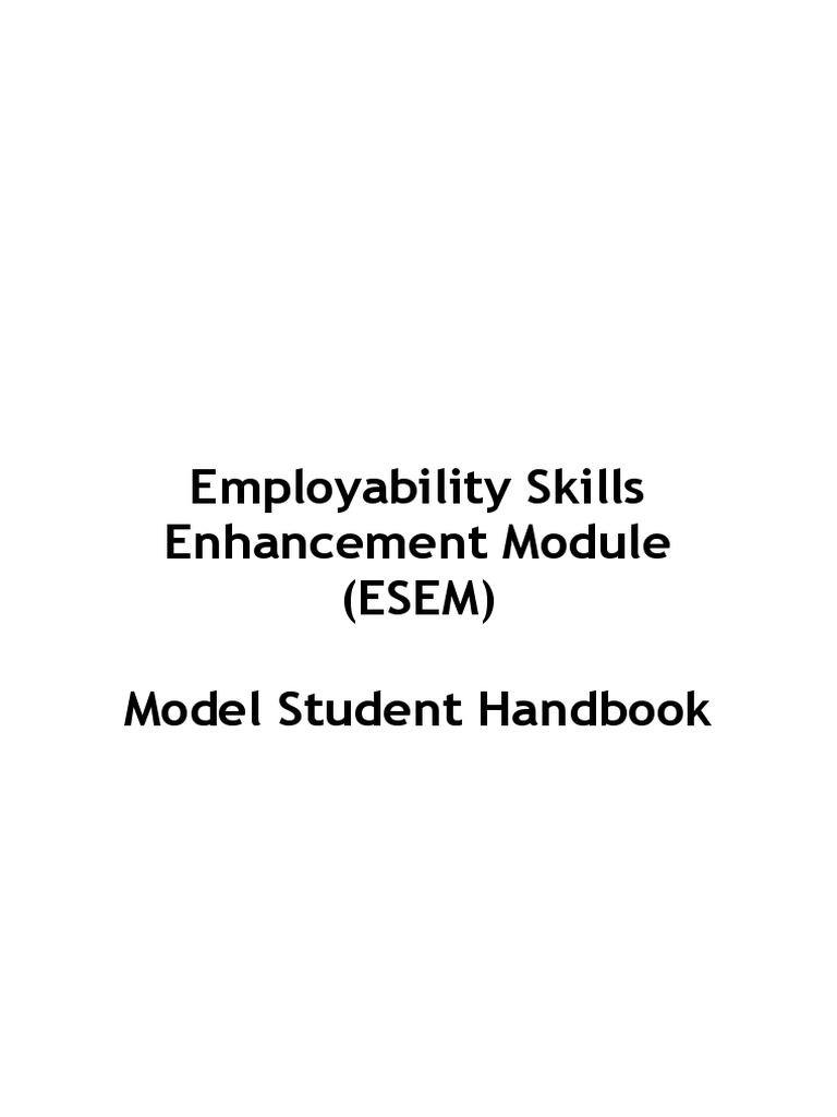 ESEM Model Student Handbook | PDF | Body Language | Nonverbal Communication