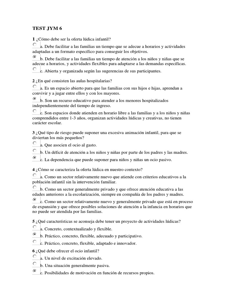 Test Jym 6 | PDF | Evaluación | Gestión de recursos humanos