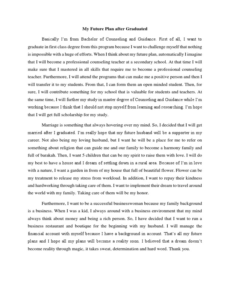 My Future Plan | PDF | Teachers | Behavior Modification
