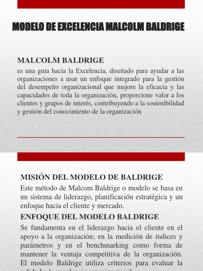 Modelo de Excelencia Malcolm Baldrige | PDF