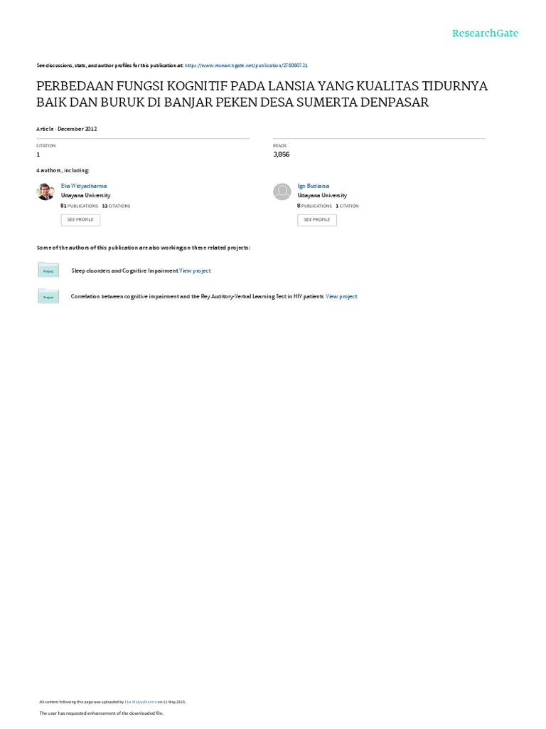 Pathway Anc | PDF | Tidur | Demensia