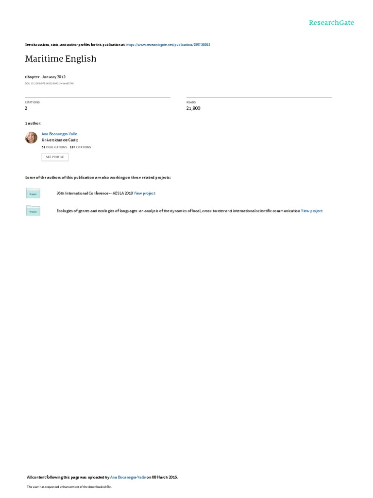 Maritime English: January 2013 | PDF | Ships | Sailor