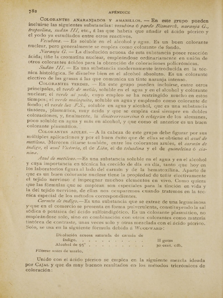 Colorantes Histológicos: Tipos y Usos | PDF | Amoníaco | Destilación