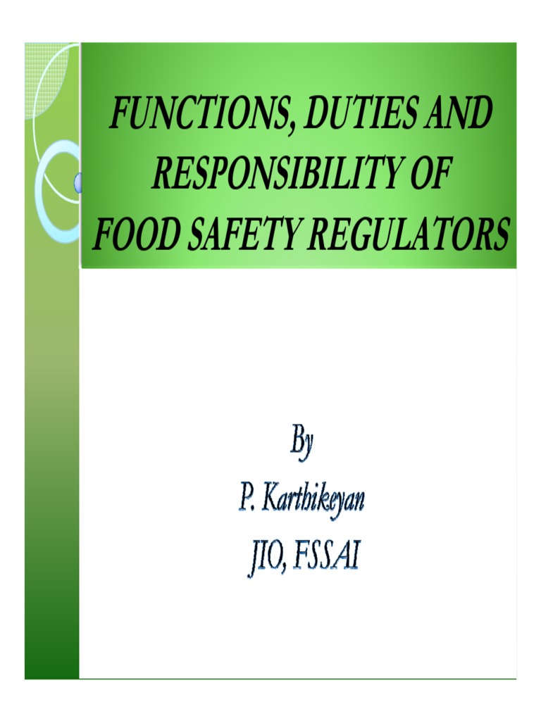 Food Safety Regulators' Responsibilities | PDF | Food Safety | Foods