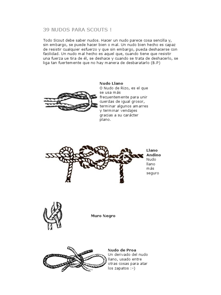 39 Nudos para Scouts | PDF | Nudo | Ocio